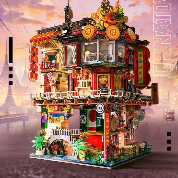 LEGO MOC [Mini Micro Bricks] ZHEGAO 00426 Chinatown Modular Buildings
