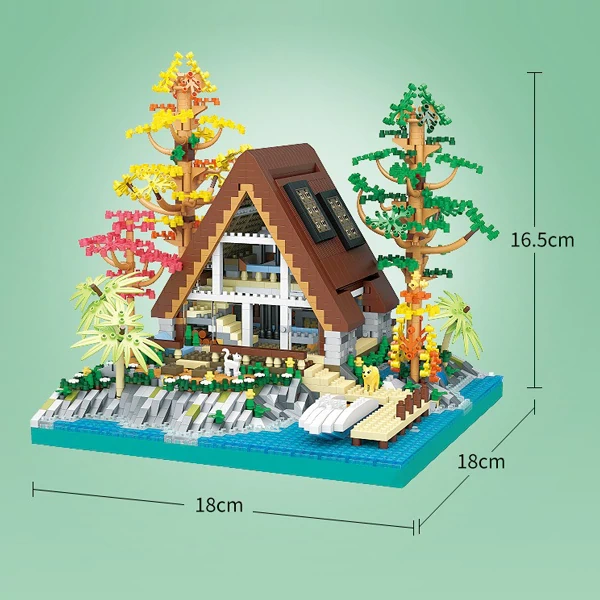 LEGO MOC [Mini Micro Bricks] LHCX 617 LAKESIDE CABIN Modular Buildings