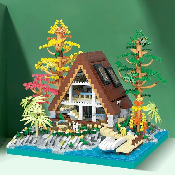 LEGO MOC [Mini Micro Bricks] LHCX 617 LAKESIDE CABIN Modular Buildings