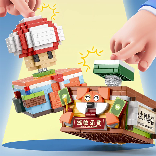 LEGO MOC [Mini Micro Bricks] MOYU Decompression Mushroom Mahjong ...