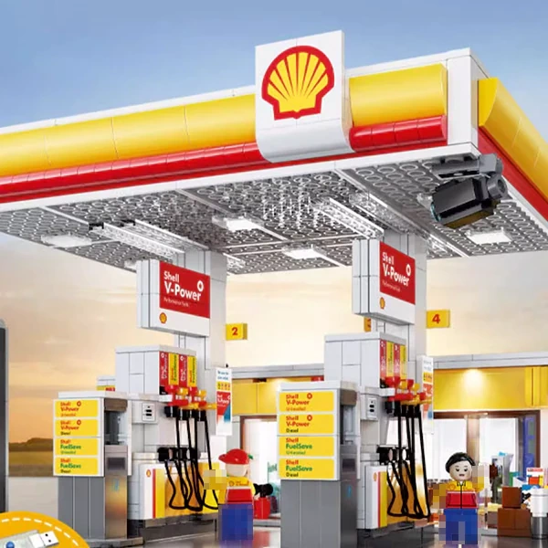CaDA Shell Gas Station LEGO Building Set