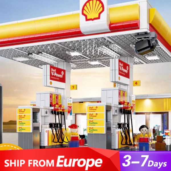 CaDA Shell Gas Station LEGO Building Set