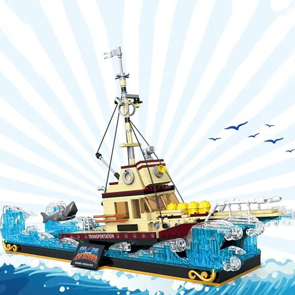 CBOX JD074 Ship and Little White Shark Technic