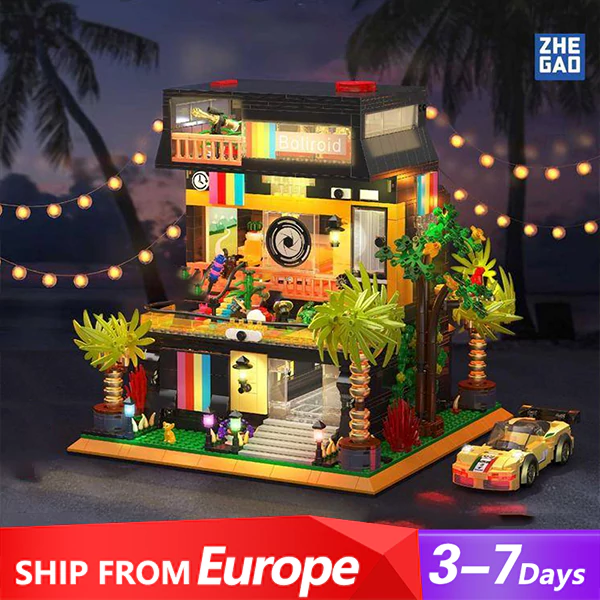 [Mini Micro Bricks] ZheGao DZ6019 Movie Star Villa Modular Buildings ...