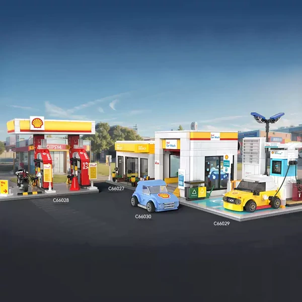 LEGO MOC CaDA Shell Station Mini-Building Scene Creator
