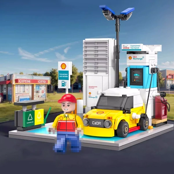 LEGO MOC CaDA C66026 Shell Gas Station Creator Expert