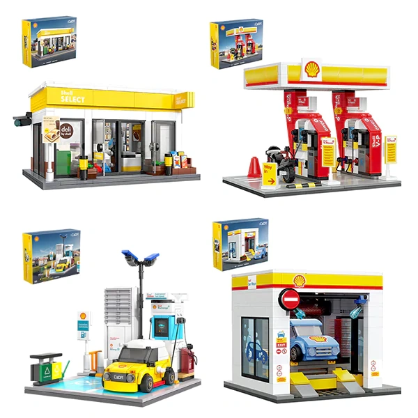 LEGO MOC CaDA Shell Station Mini-Building Scene Creator
