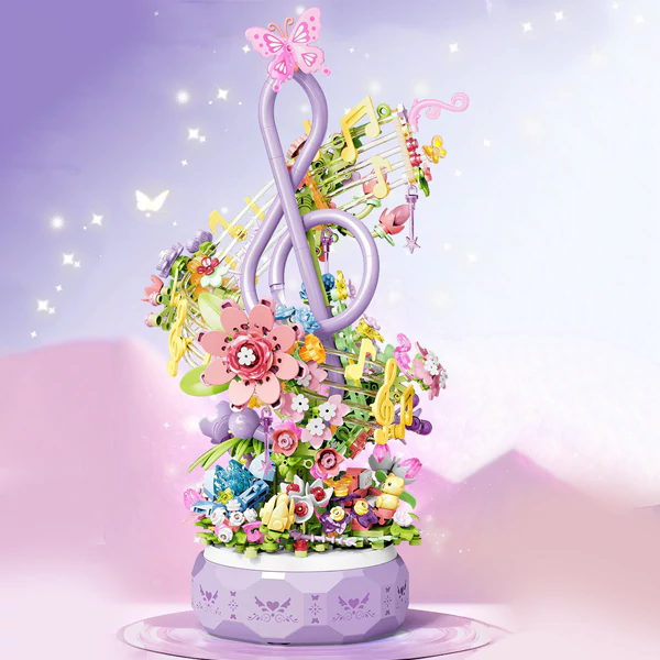 LEGO MOC SEMBO 611096 Music Box Simulation Flower Model Creator Expert