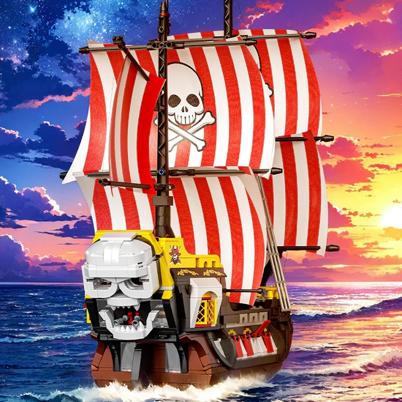 ZHEGAO 653007 Blackbeard Pirate Ship Pirates