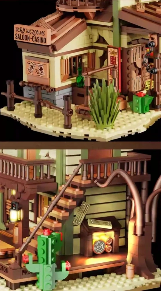 [Mini Micro Bricks] Welleadz 6107 Weatern Tavern Modular Buildings
