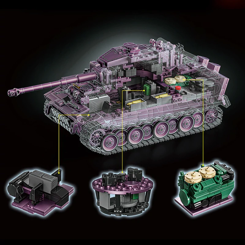 12GO 97009 Ghost Purple TIGER HEAVY TANK Military