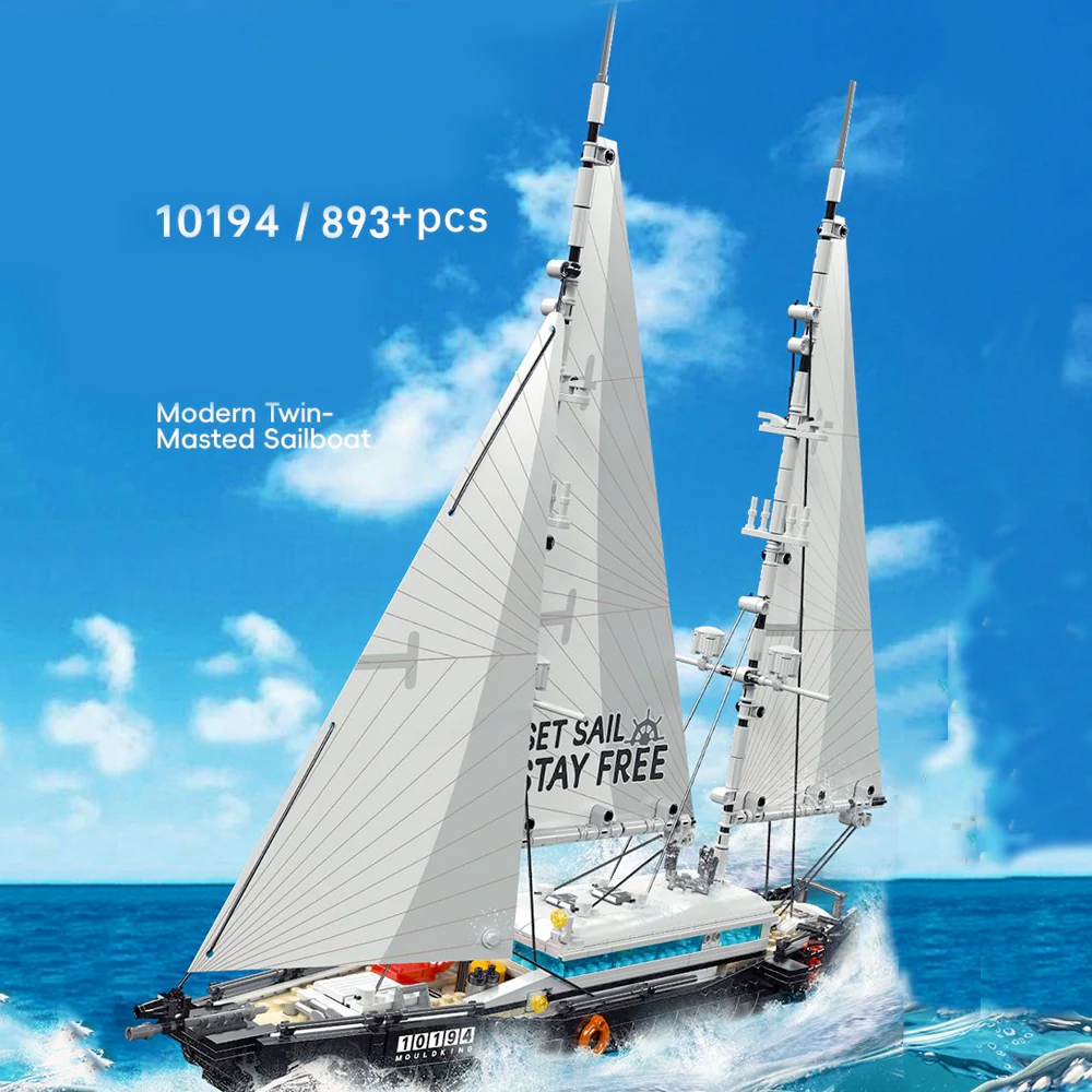 MouldKing 10194 Modern Twin-Masted Sailboat Technic