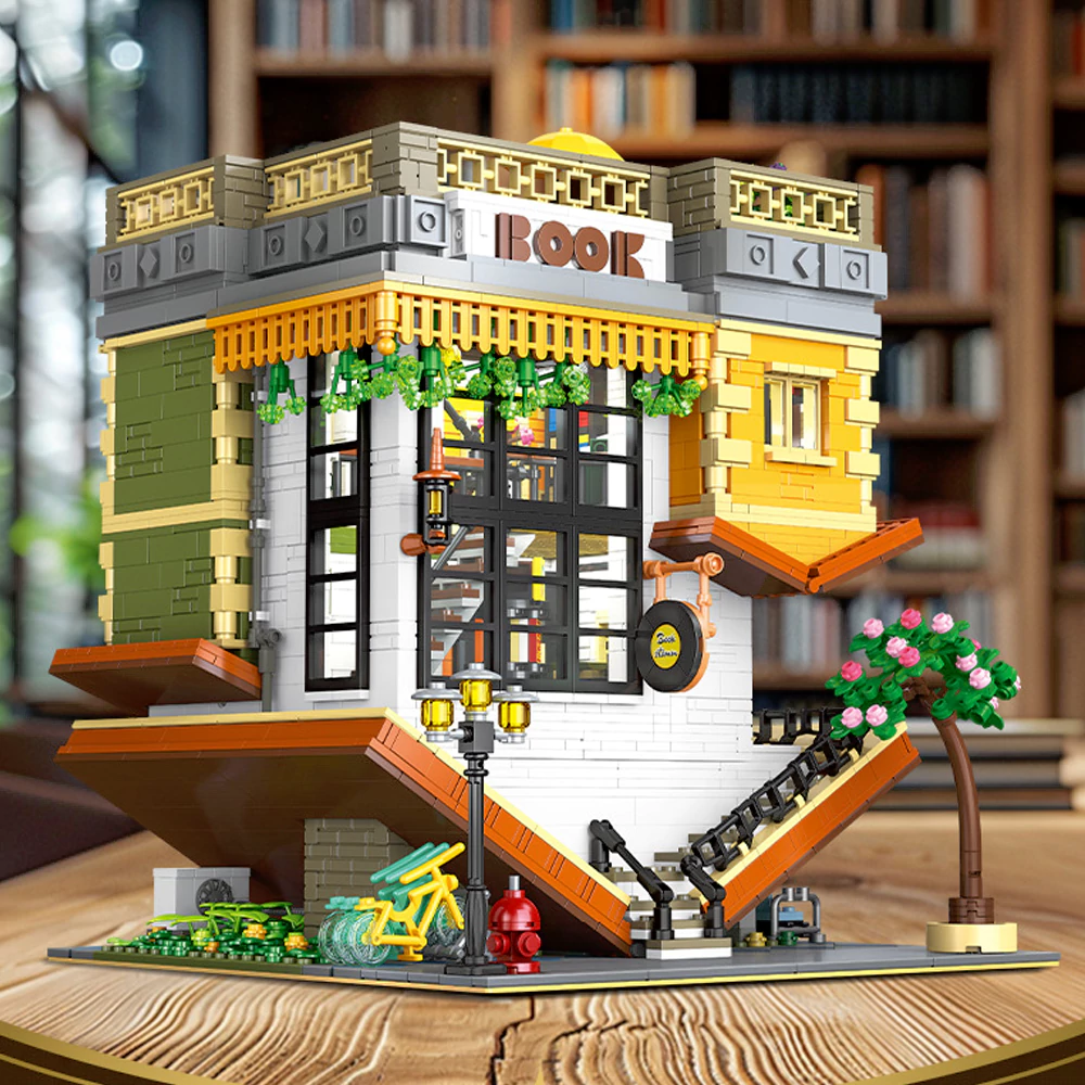 JIESTAR Inverted Bookstore Brick Kit