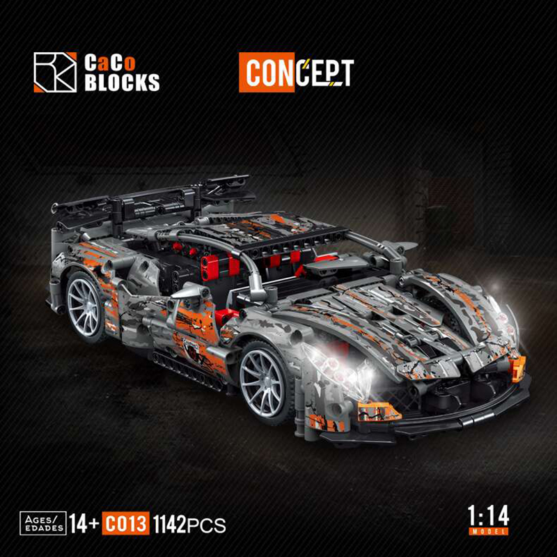 【With Motor】CaCo C013 Technic 1:14 Sports Car Building Blocks 1142±pcs ...