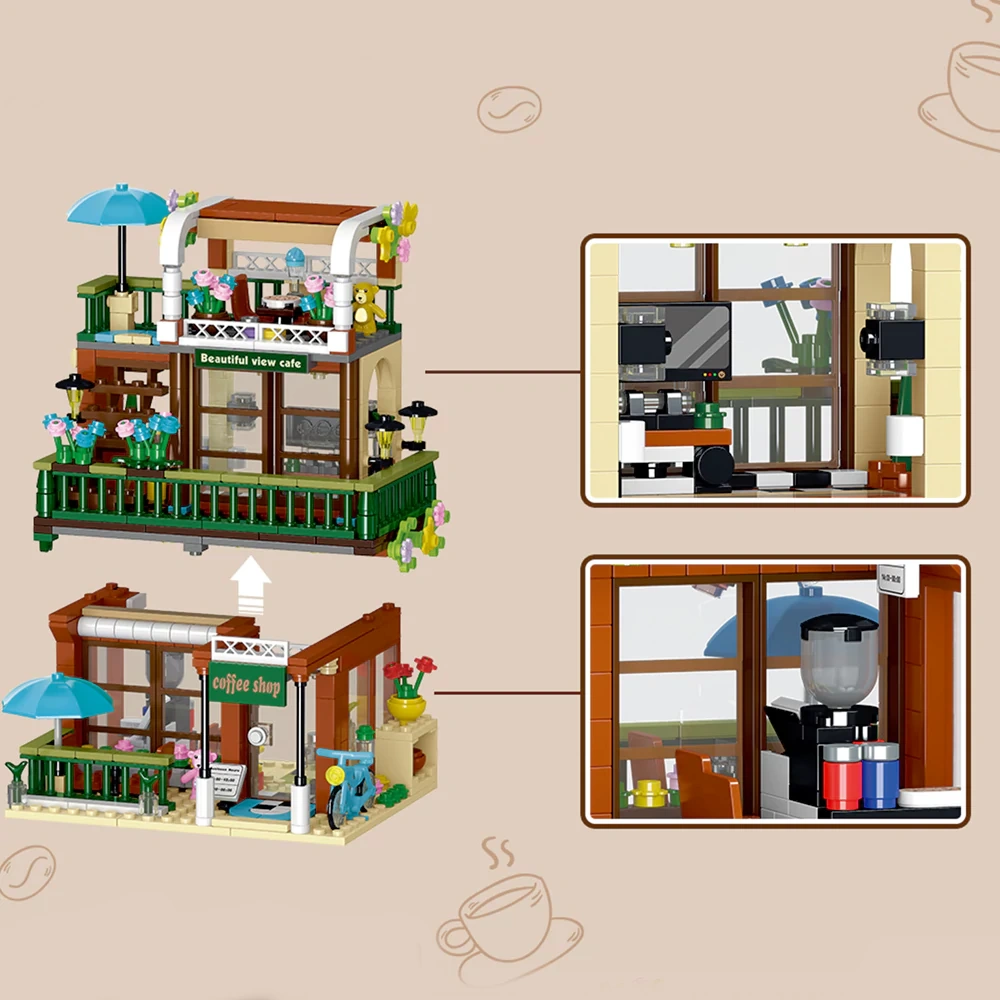 XMORK 20204 Coffee Shop 3IN1 Modular Buildings