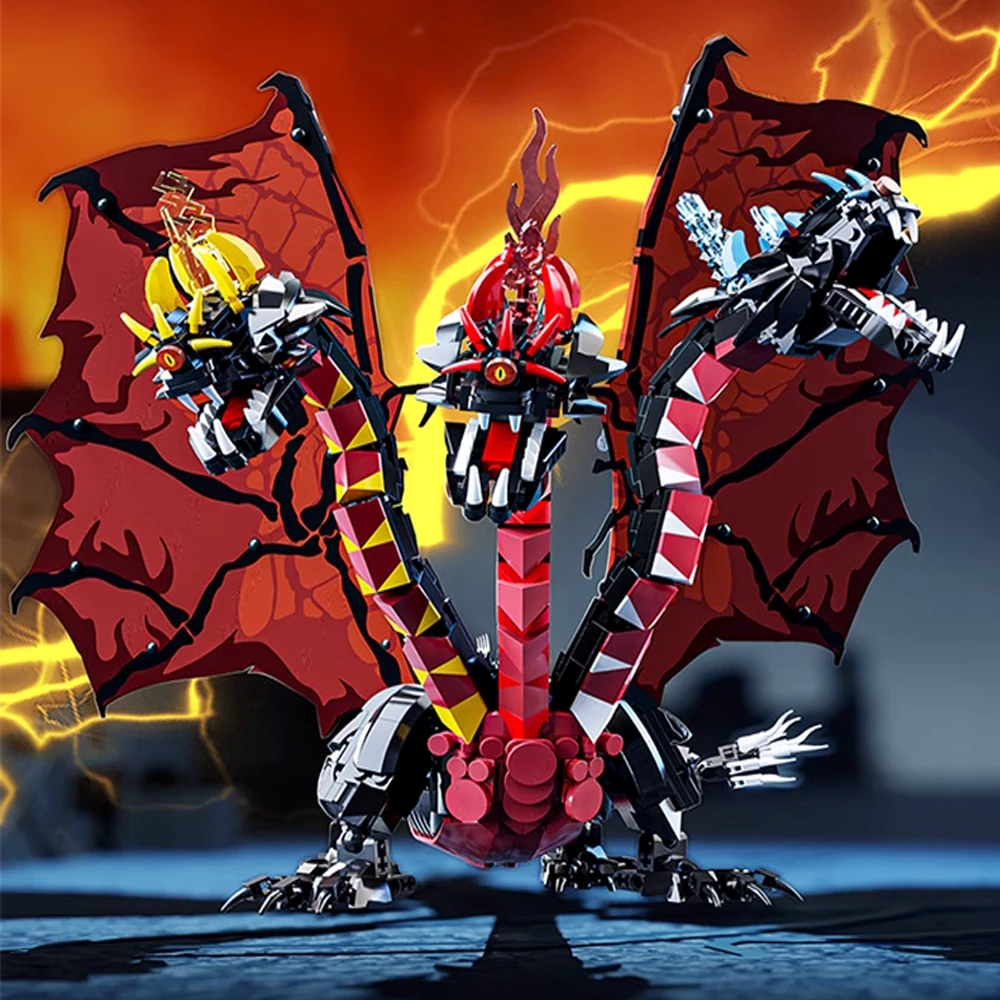 LEIMAO H1114 Three Headed Flying Dragon Monster Dinosaur