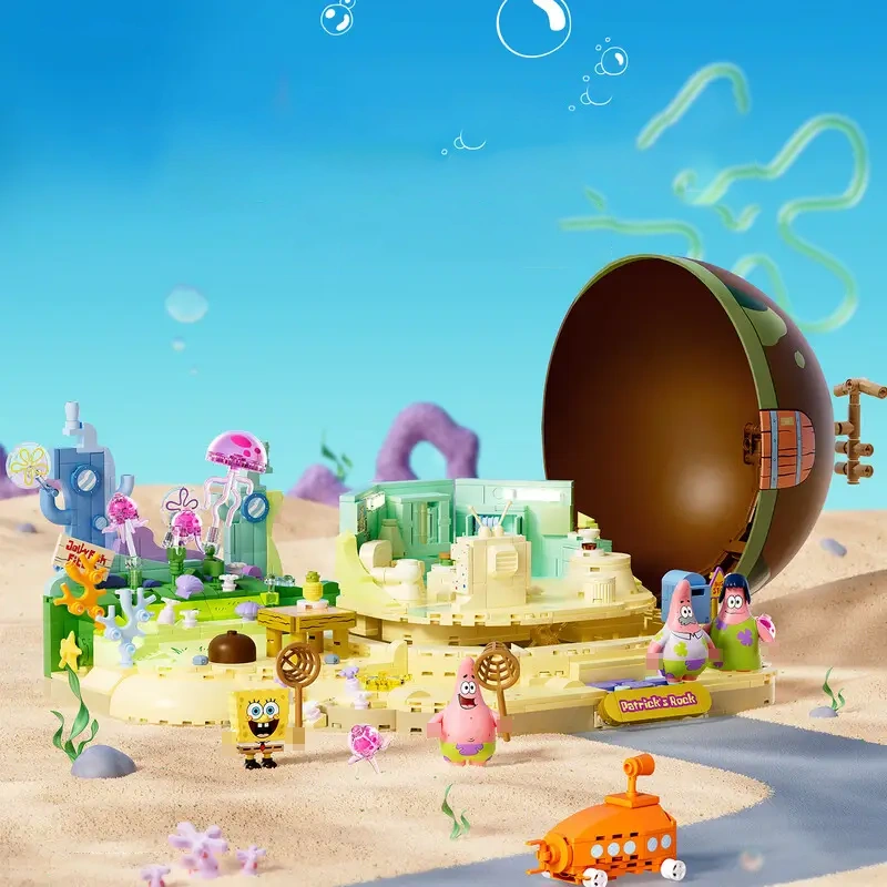 spongebob under patrick's rock