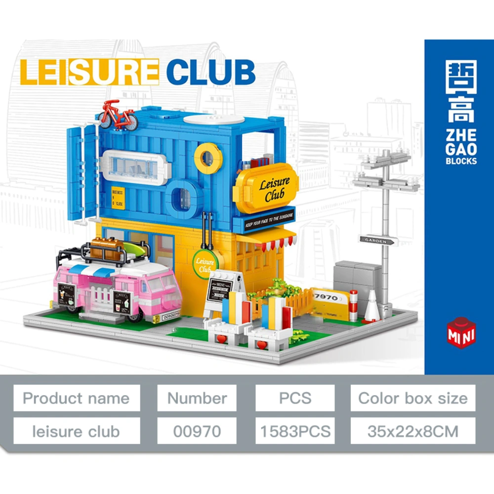 【Mini Micro Bricks】ZheGao QL00970 Mini Blocks Buildings LEISURE CLUB ...