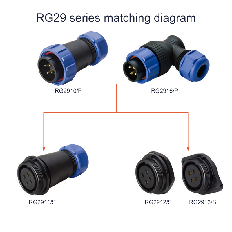 Sp10 11 13 17 21 29 Sp11 2pin Panel Mount Plug IP68 Waterproof ...