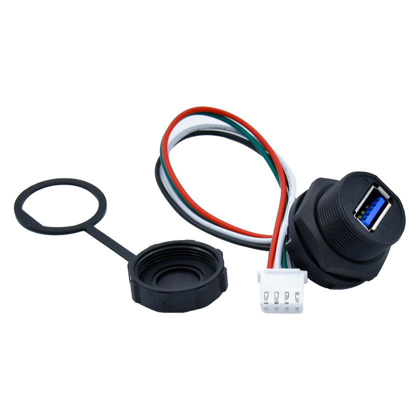 USB Waterproof Panel Mount Wall Connector ip67 4Pin 3.1 8Pin 3.0 USB ...