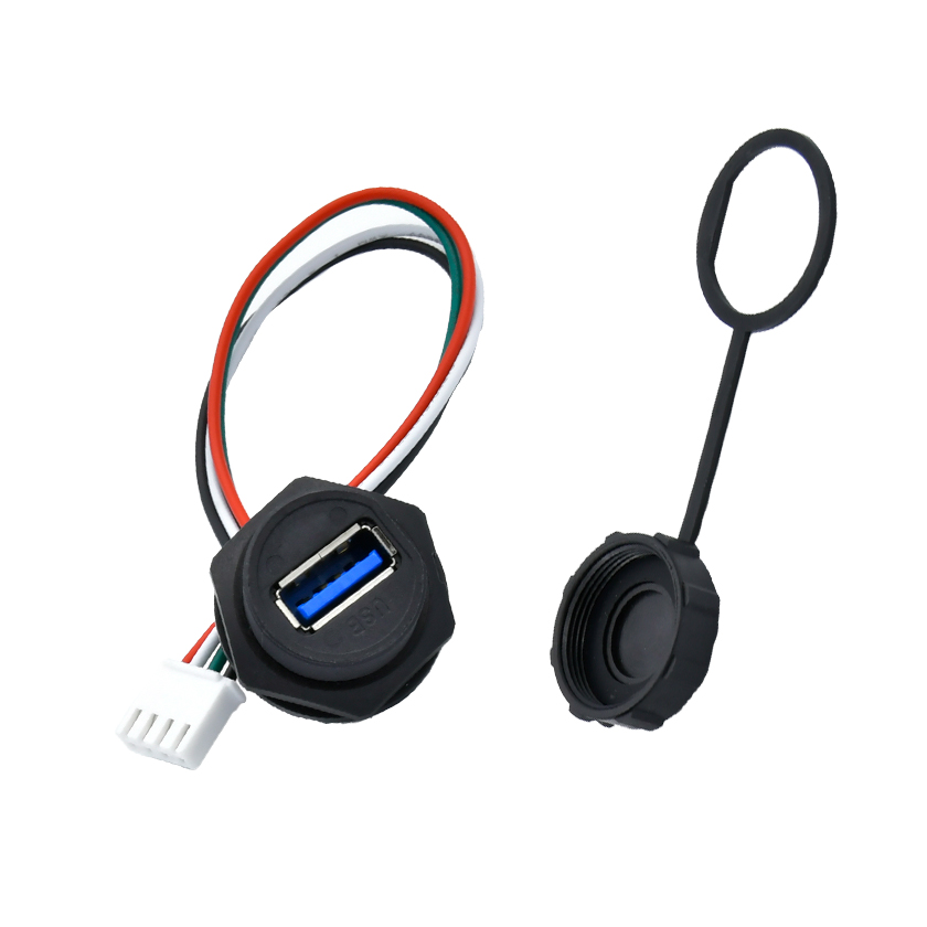 USB Waterproof Panel Mount Wall Connector ip67 4Pin 3.1 8Pin 3.0 USB ...