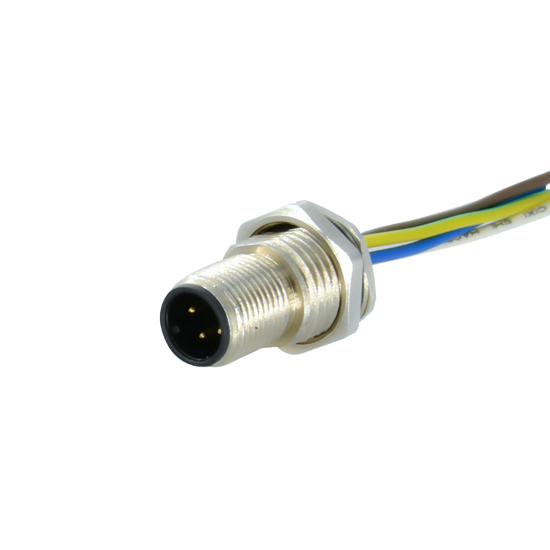 IP67 M12 connector 4 pin waterproof A B D S code male female metal ...