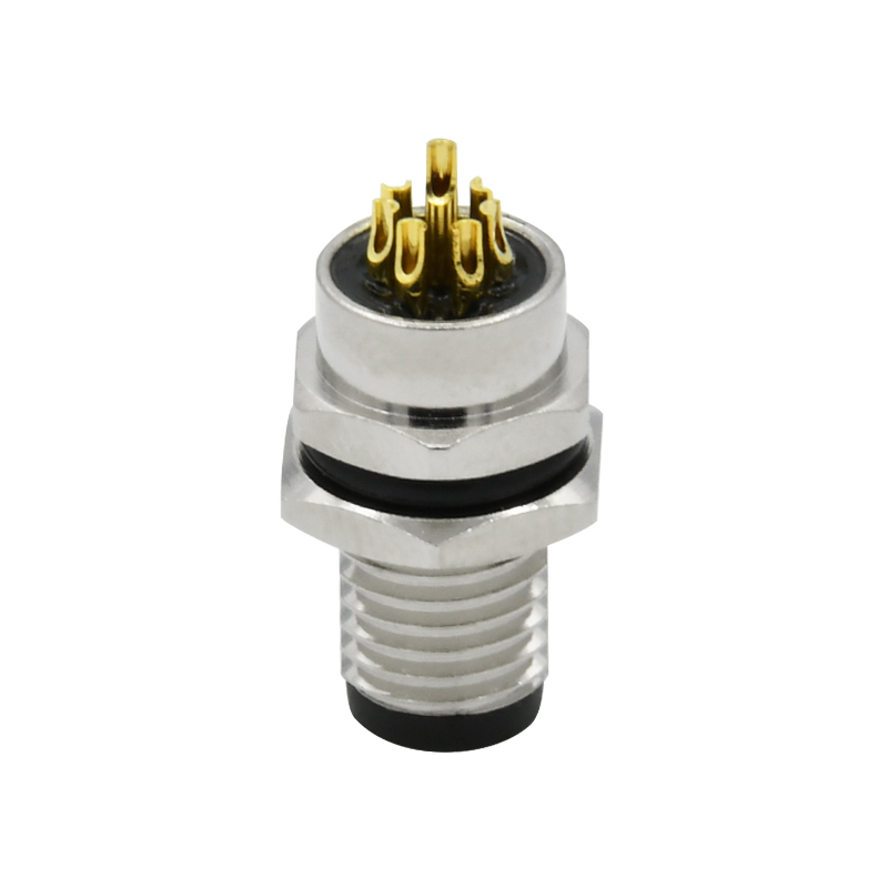 m5 m8 m12 m16 m23 wall Front Panel Mounting straight Angle 8pin male ...