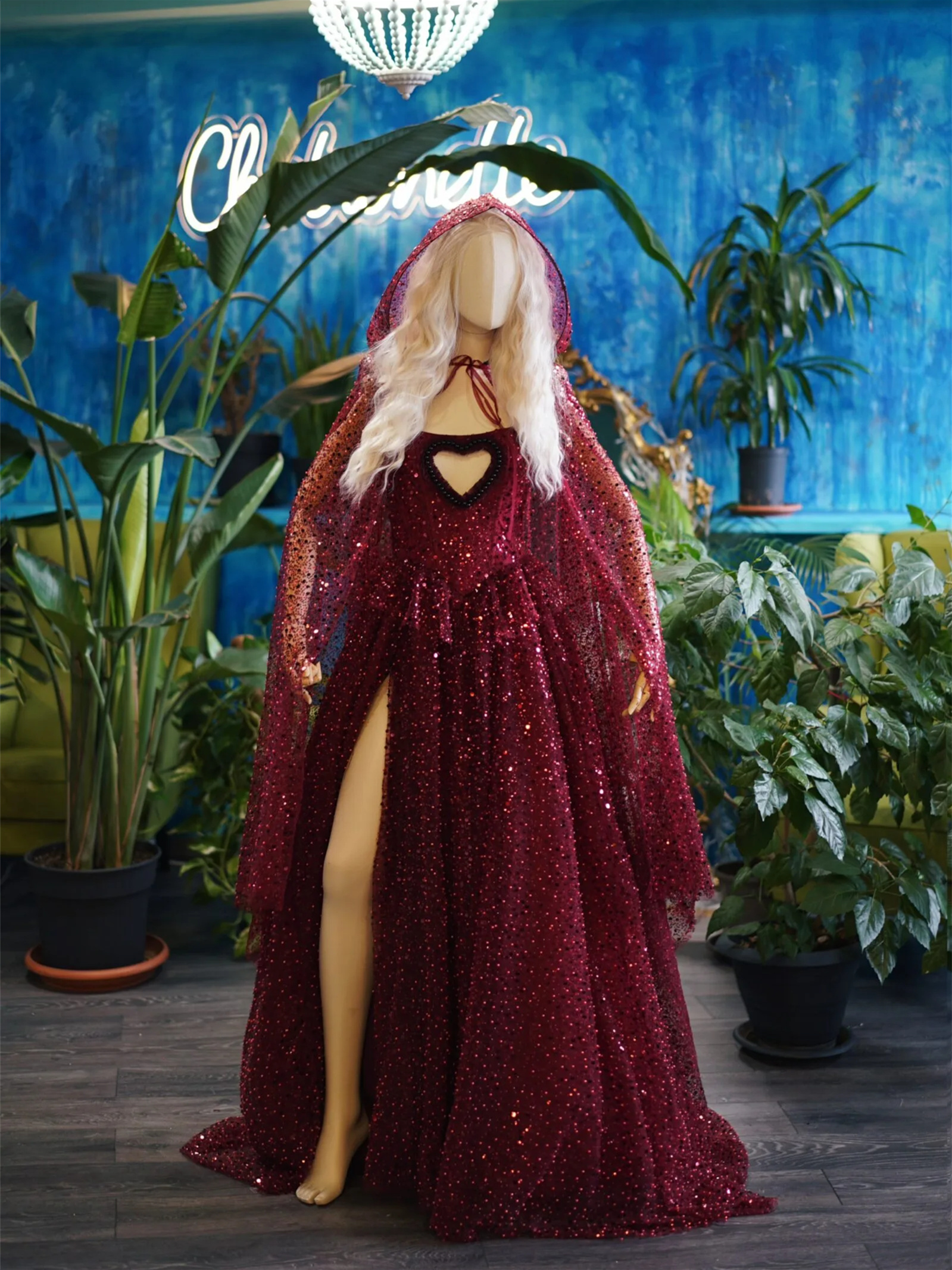 Dark Red Sparkle Prom Dress/Photo Shoot Dress
