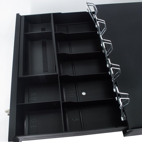 Stainless steel cash drawer with RJ11 and 5 slots for cash register,