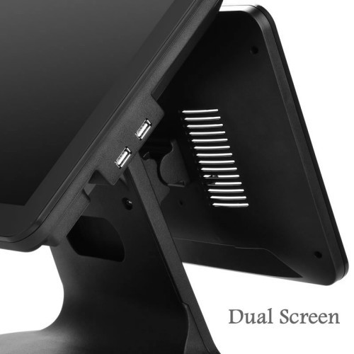 15inch Dual Screen POS Terminal Cash Register with Solid strong Aluminum Alloy Base Stand