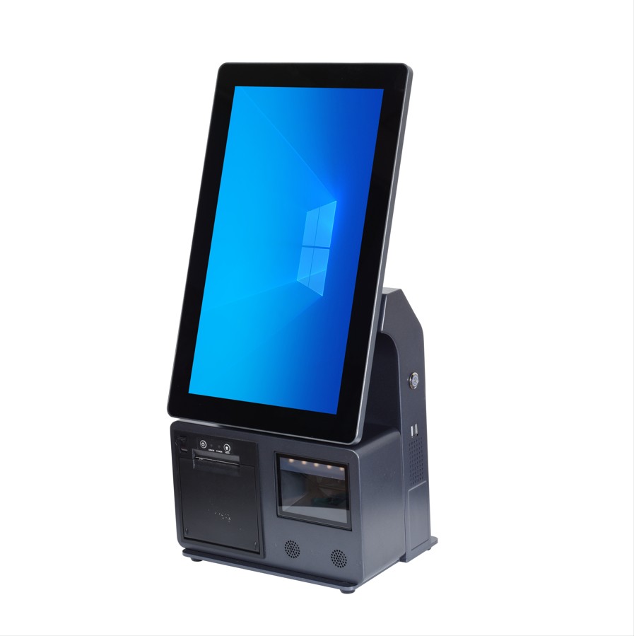 Self-service Kiosk with 15.6inch Screen and printer and Barcode Scanner ...