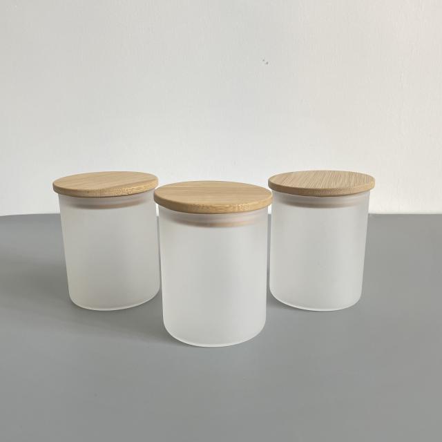 YIPAI 9oz Blank Sublimation Clear Frosted Glass Storage Containers Food ...