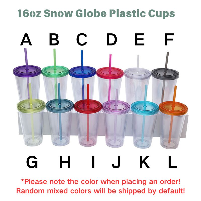 24 Pack Yipai China Warehouse 16oz Snow Globe Plastic Cups for UV DTF ...