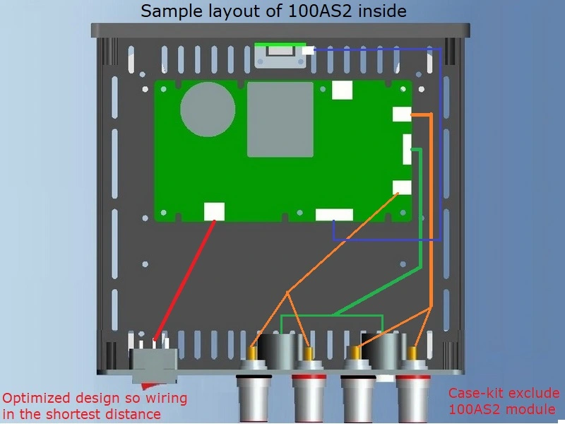 (B180b-S3) DIY Stereo Case-kit for ICEpower 100AS2