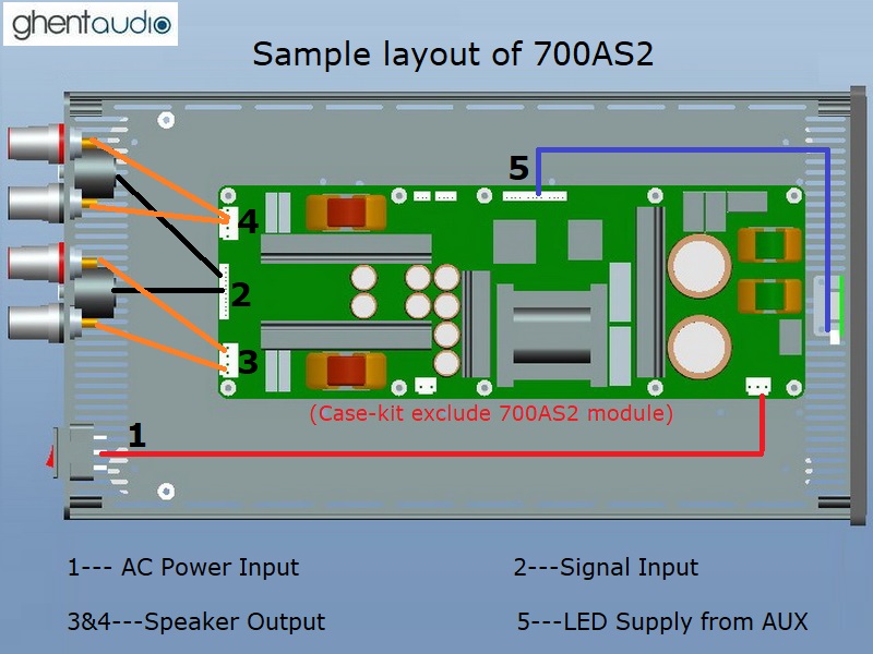 (B365a-S1) DIY Stereo Case-kit for ICEpower 700AS2