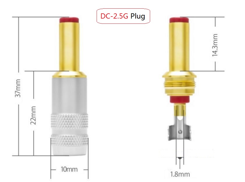 Oyaide DC-2.5G (5.5/2.5mm) Male Gold-plated Connector