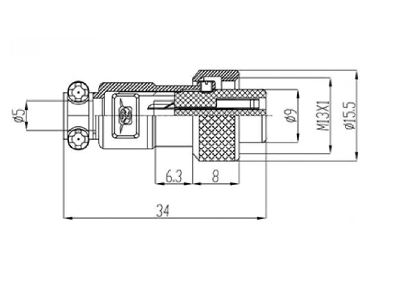 GX12 Female Circular Connector (2P---7P)