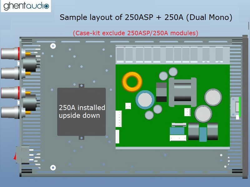 (B315a-S2) DIY Stereo Case-kit for ICEpower 250ASP +250A
