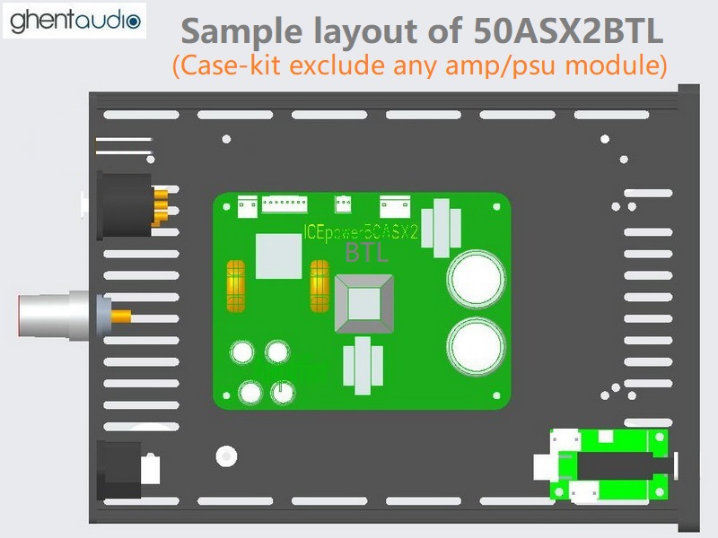 (A215-M1) DIY Mono Case-kit for ICEpower 50ASX2BTL