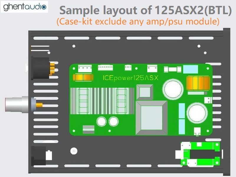 (A215-M2) DIY Mono Case-kit for ICEpower 125ASX2(BTL mode)