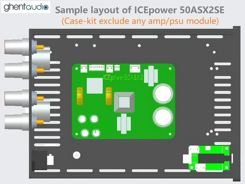 (A215-S1) DIY Stereo Case-kit for ICEpower 50ASX2SE