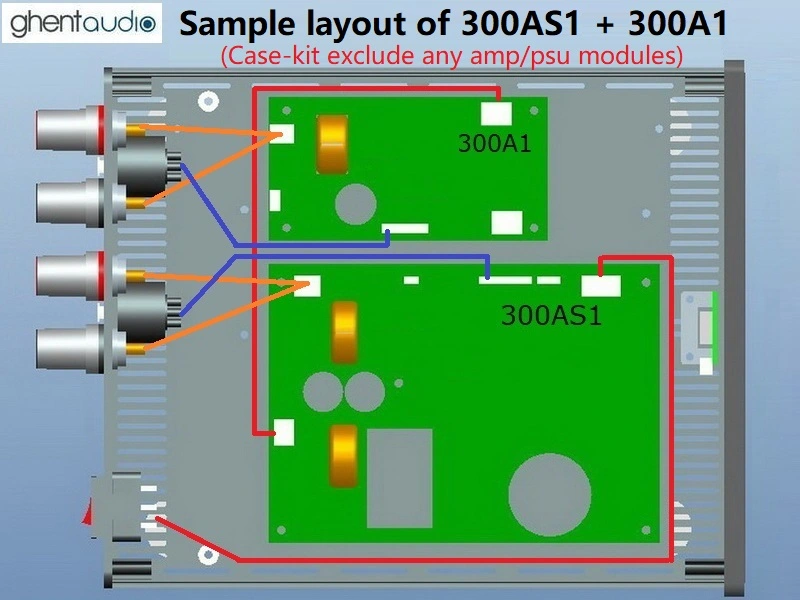 (B235a-S3) DIY Stereo Case-kit for ICEpower 300AS1+300A1
