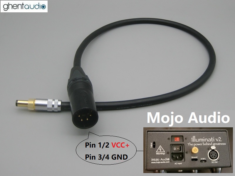 DC44 --- XLR Male-4P DC cable for Mojo Audio