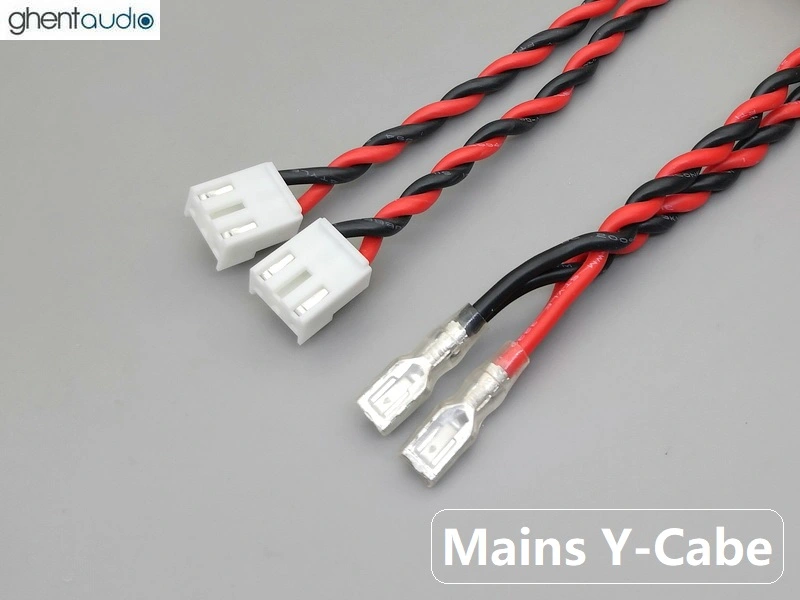 Psc-21 Mains Y-cable to power two amps (Silicone UL3239 16awg)