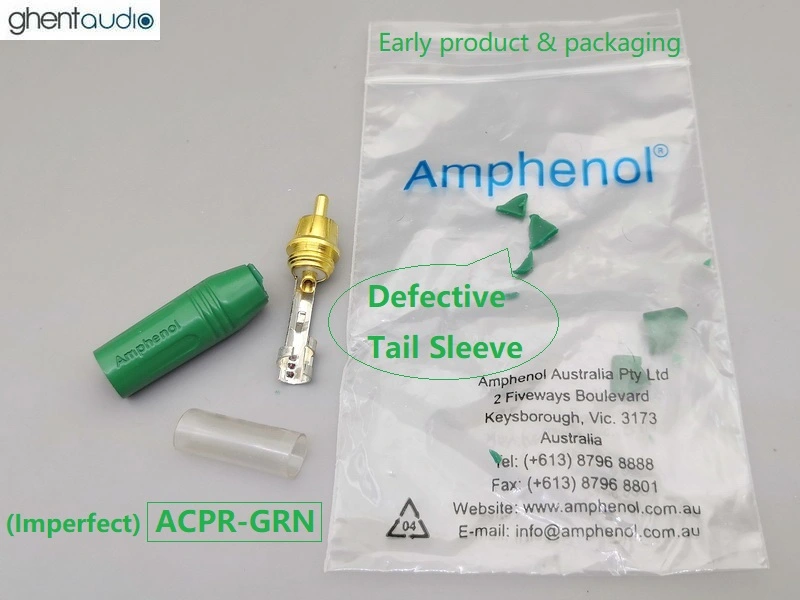 (Imperfect) Amphenol ACPR RCA Male Connector (Defective elastic tail-set)