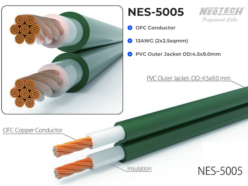 Neotech UP-OFC NES-5005 Speaker Cable 2 x 13AWG (1m)