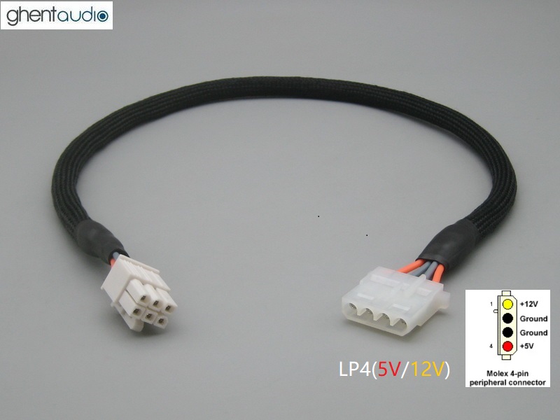 LP4 (5V/12V) 4 Pin Modular Cable for Corsair Type3/Type4