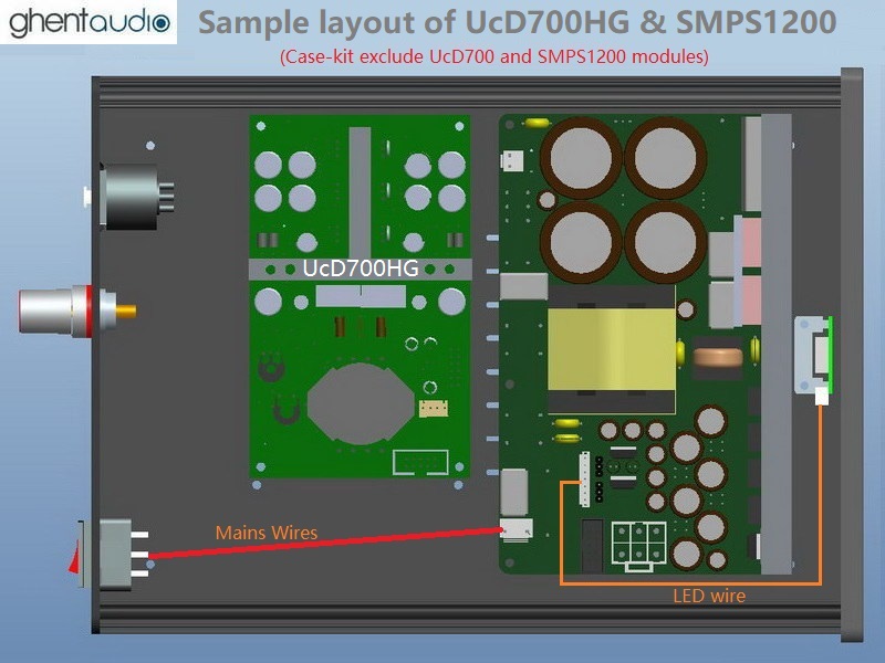 (B265a-M5) DIY Mono Case-kit for Hypex UcD700