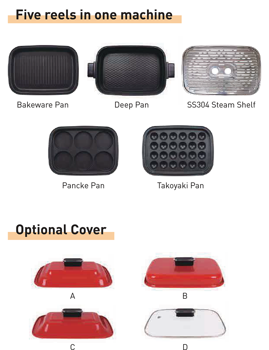 Multi-function pot 450mm 1400-1700w teflon non-stick pan 60-230°C ...