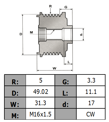 AT 60015,Clutch Pulley